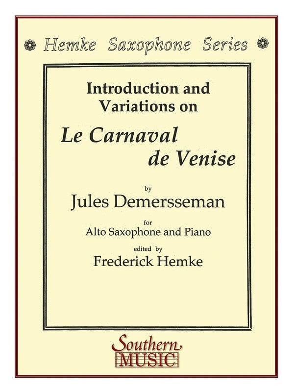 Demersseman - Carnival Of Venice Alto Saxophone/Piano – Music2u.com.au