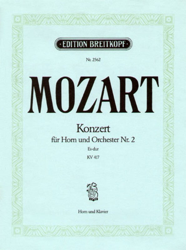 Mozart - Concerto No 2 E Flat K 417 French Horn/Piano – Music2u.com.au