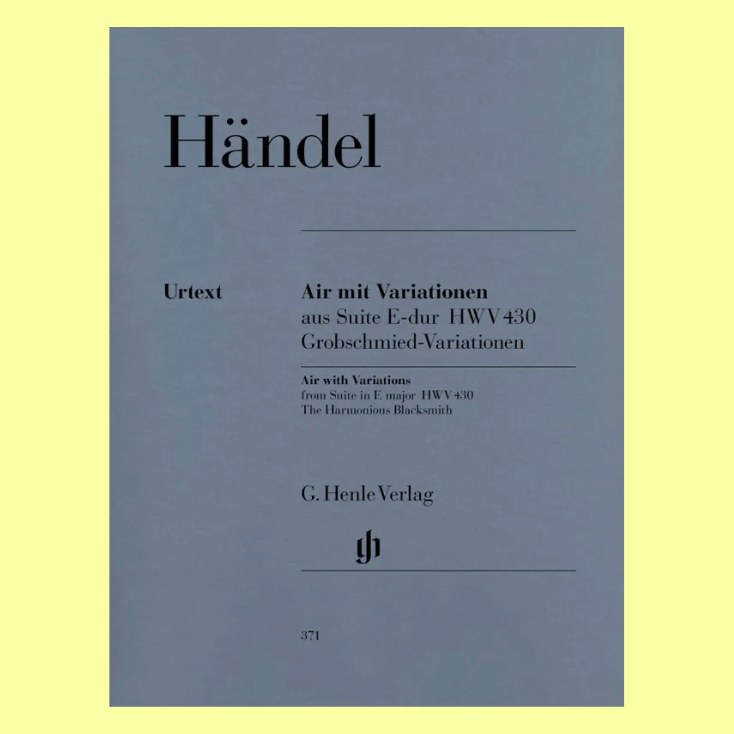 Handel - Air with Variations (The Harmonious Blacksmith) Book – Music2u.com.au
