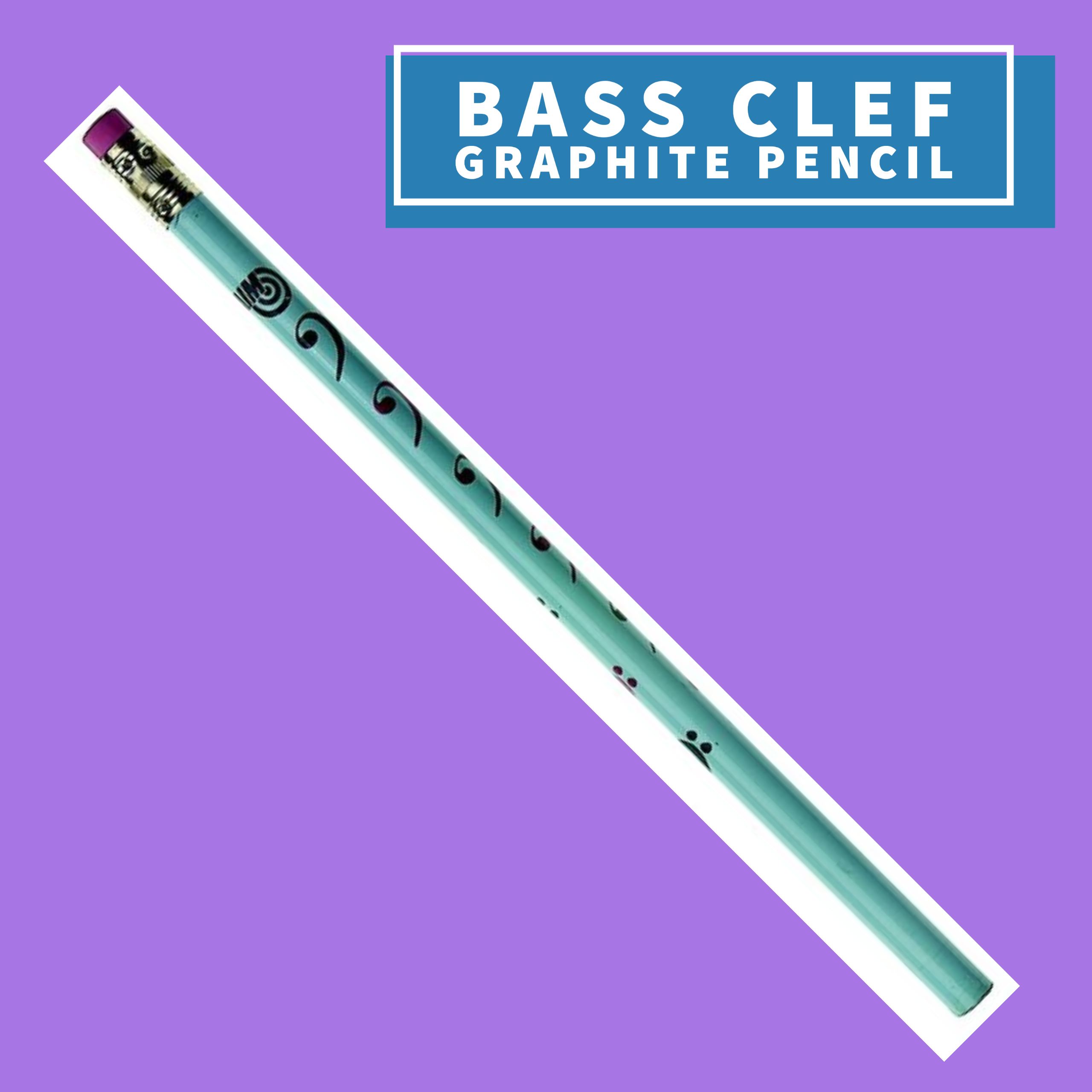 Pencil - Bass Clef Assorted Colours Design – Music2u.com.au