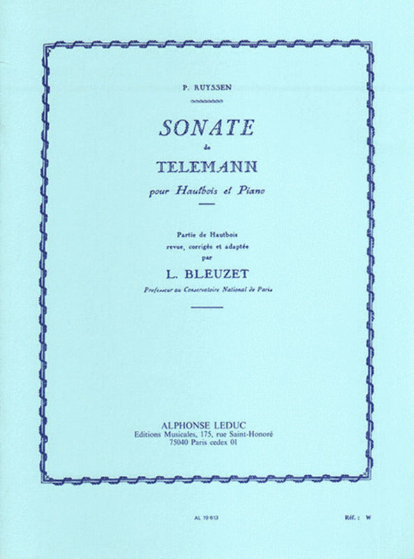 Telemann - Sonata In A Minor Oboe/Piano – Music2u.com.au