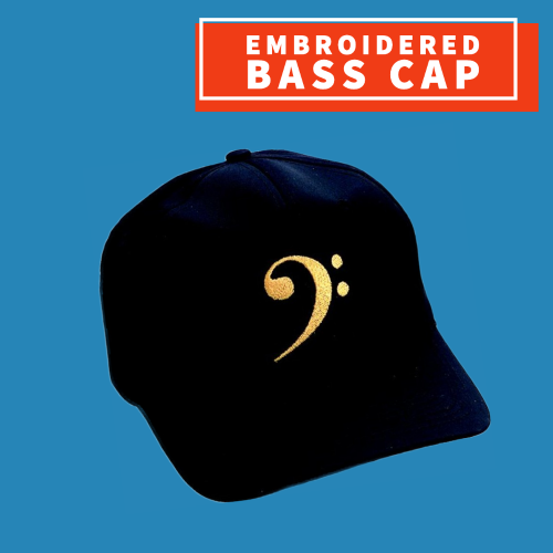 Black Bass Clef Cap with Embroidered Bass Clef – Music2u.com.au