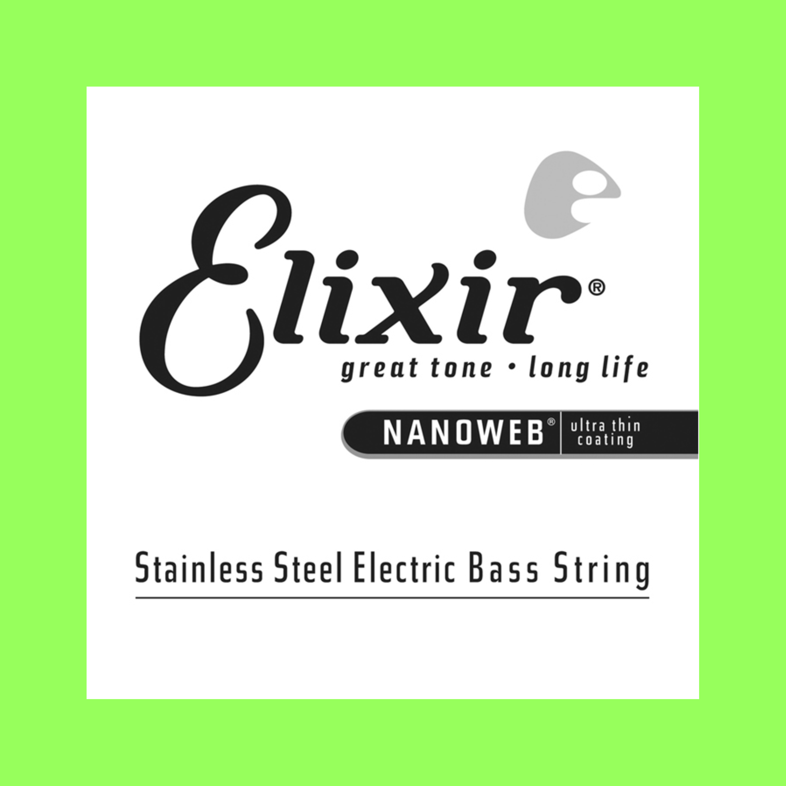 Elixir 13402 Nanoweb Stainless Steel Bass Guitar Single String - Gauge ...