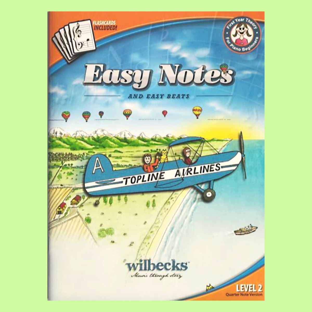 Wilbecks Easy Notes For Piano Beginners Level 2 Book with Flash Cards ...
