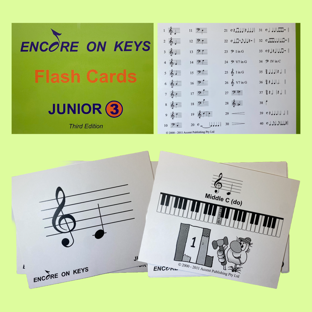 Encore On Keys - Junior Flash Cards Level 3 – Music2u.com.au