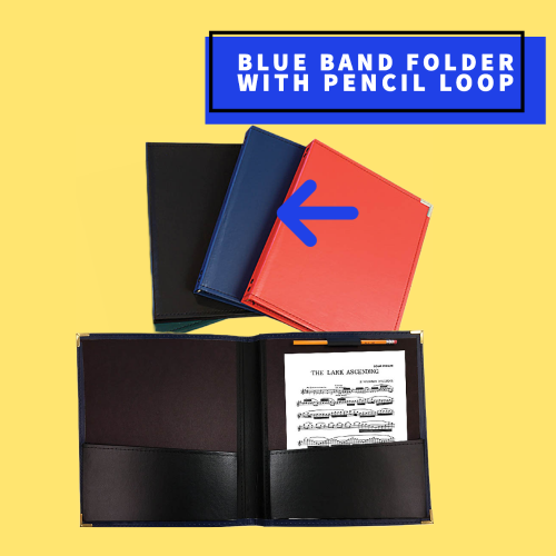 Blue Band & Orchestra Folder with Pencil Loop (30.4cm x 35.5cm ...
