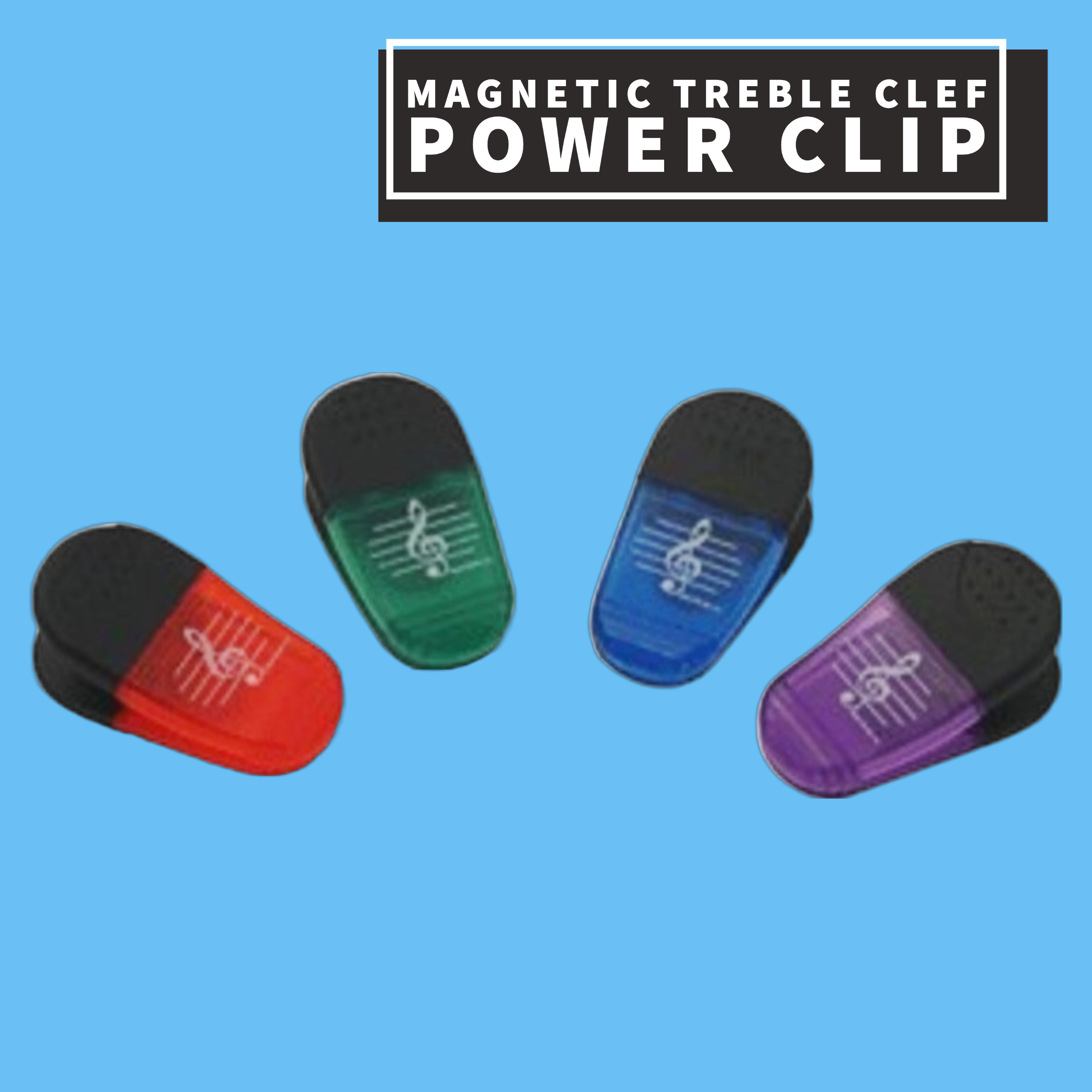 Magnetic Treble Clef Power Clip (Assorted Colours) – Music2u.com.au