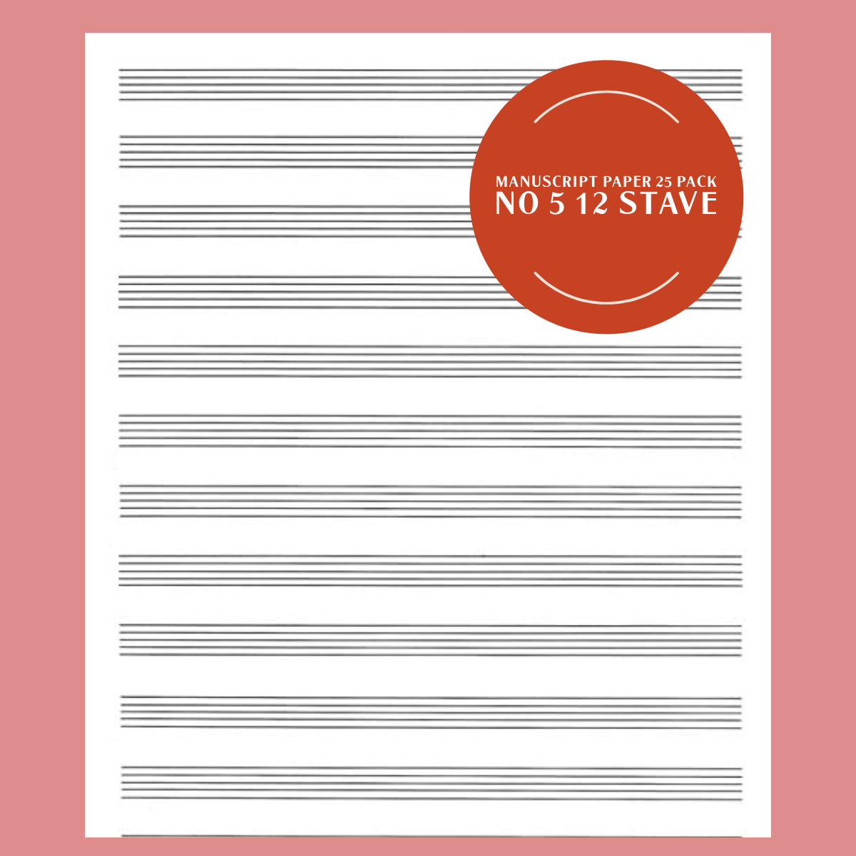 Manuscript Paper - 25 Pack (No 5 12 Stave) – Music2u.com.au