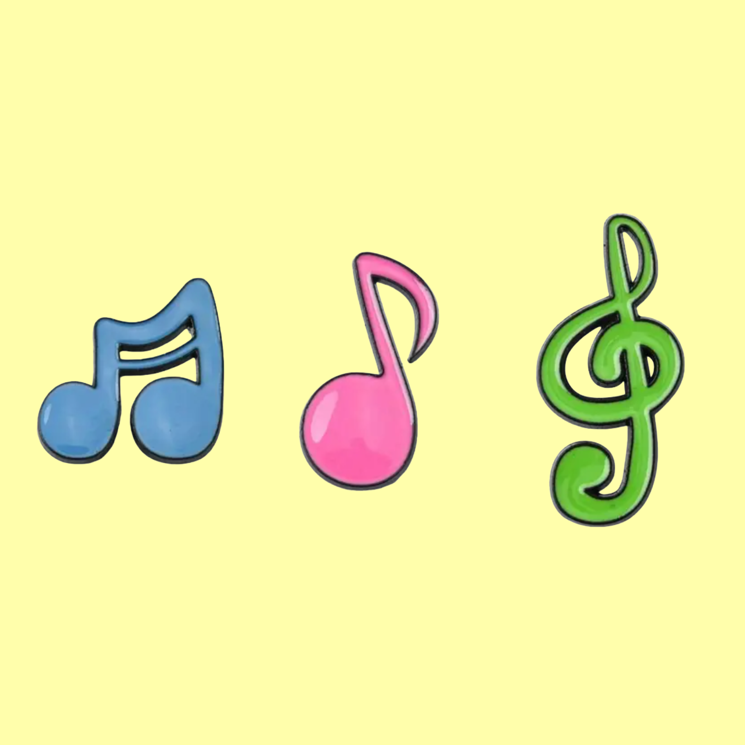 Colourful Treble Clef and Notes - Enamel Pin Set (3 x Pins) – Music2u ...