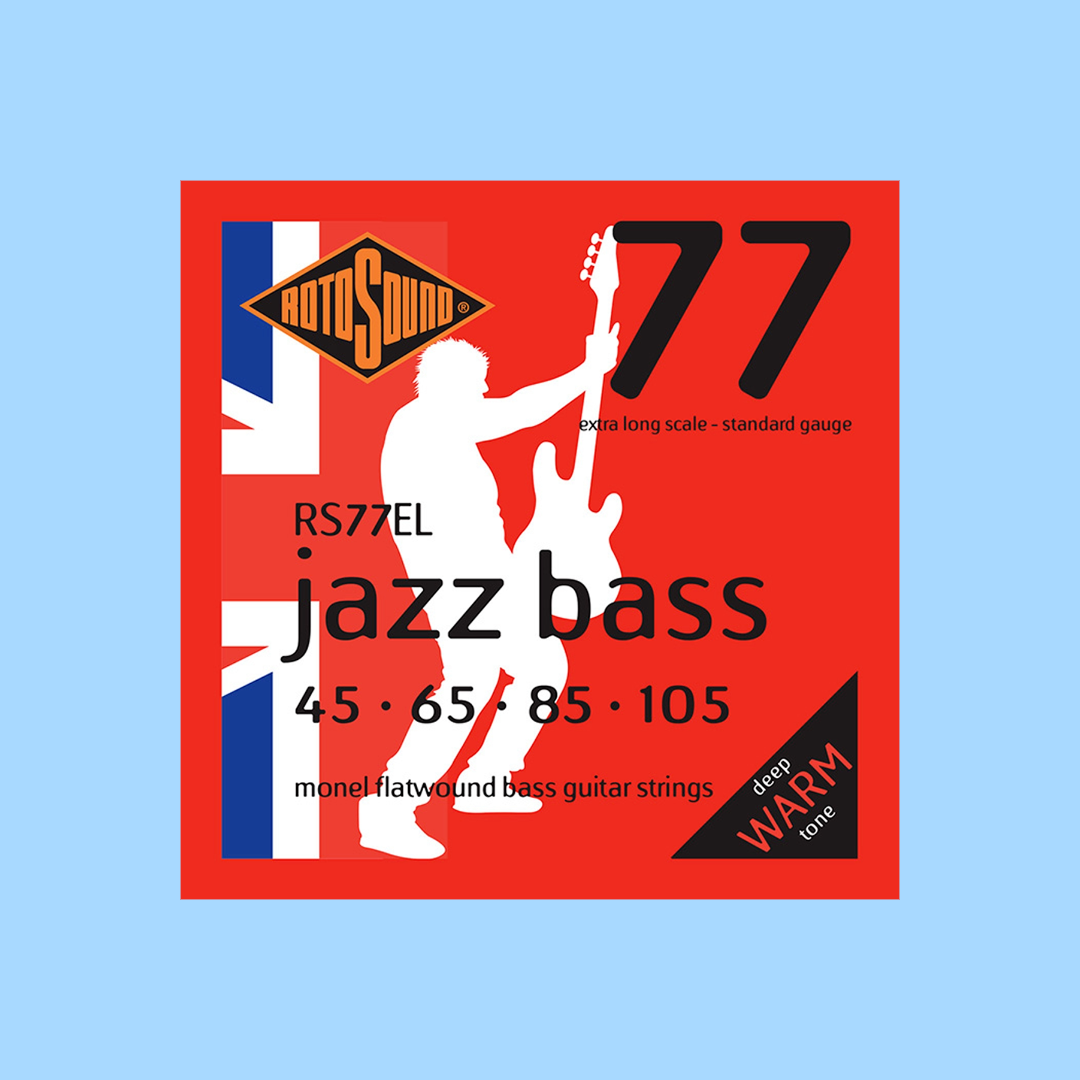 Rotosound RS77EL Jazz Bass 77 Monel Extra Long Scale Bass Guitar Flatw ...
