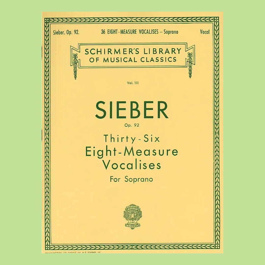 Sieber - 36 Vocalises Op 92 Soprano Book – Music2u.com.au