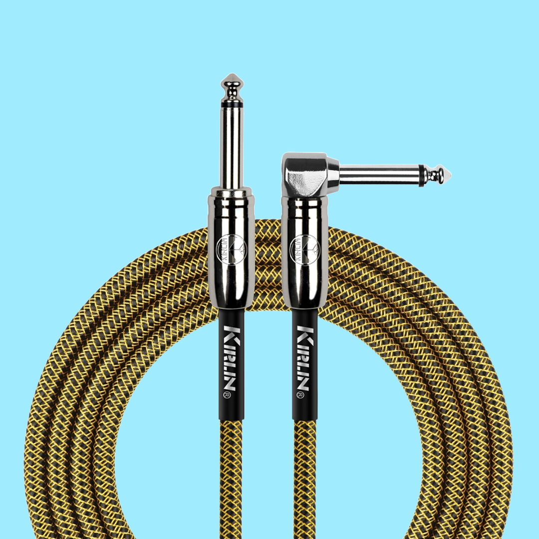Kirlin 10ft Tweed Entry Woven Instrument Cable RA - Straight with Chro ...
