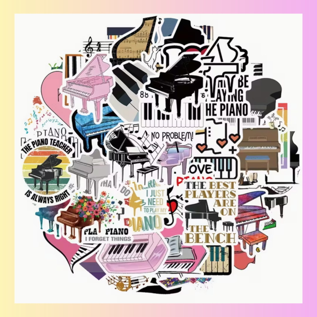 Colourful Piano Themed Sticker Pack (20 pieces) – Music2u.com.au