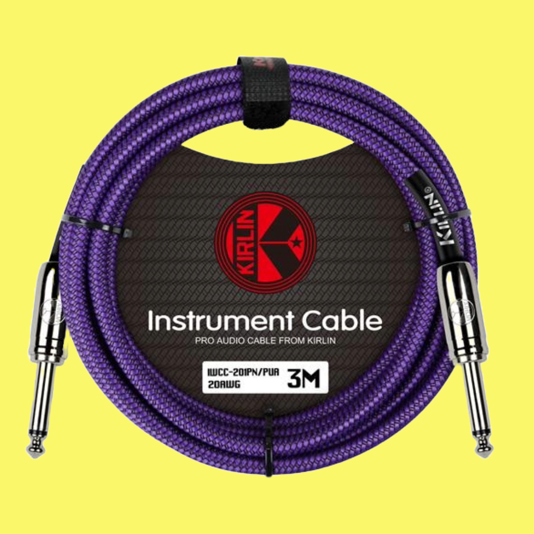 Kirlin 10ft Purple Woven Instrument Cable - Straight Plug – Music2u.com.au