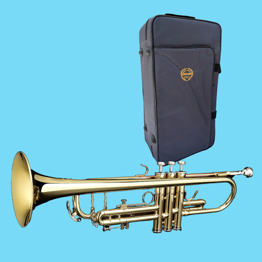 Gradeassi GradeTR210 Gold Lacquer Bb Trumpet with Backpack Case ...