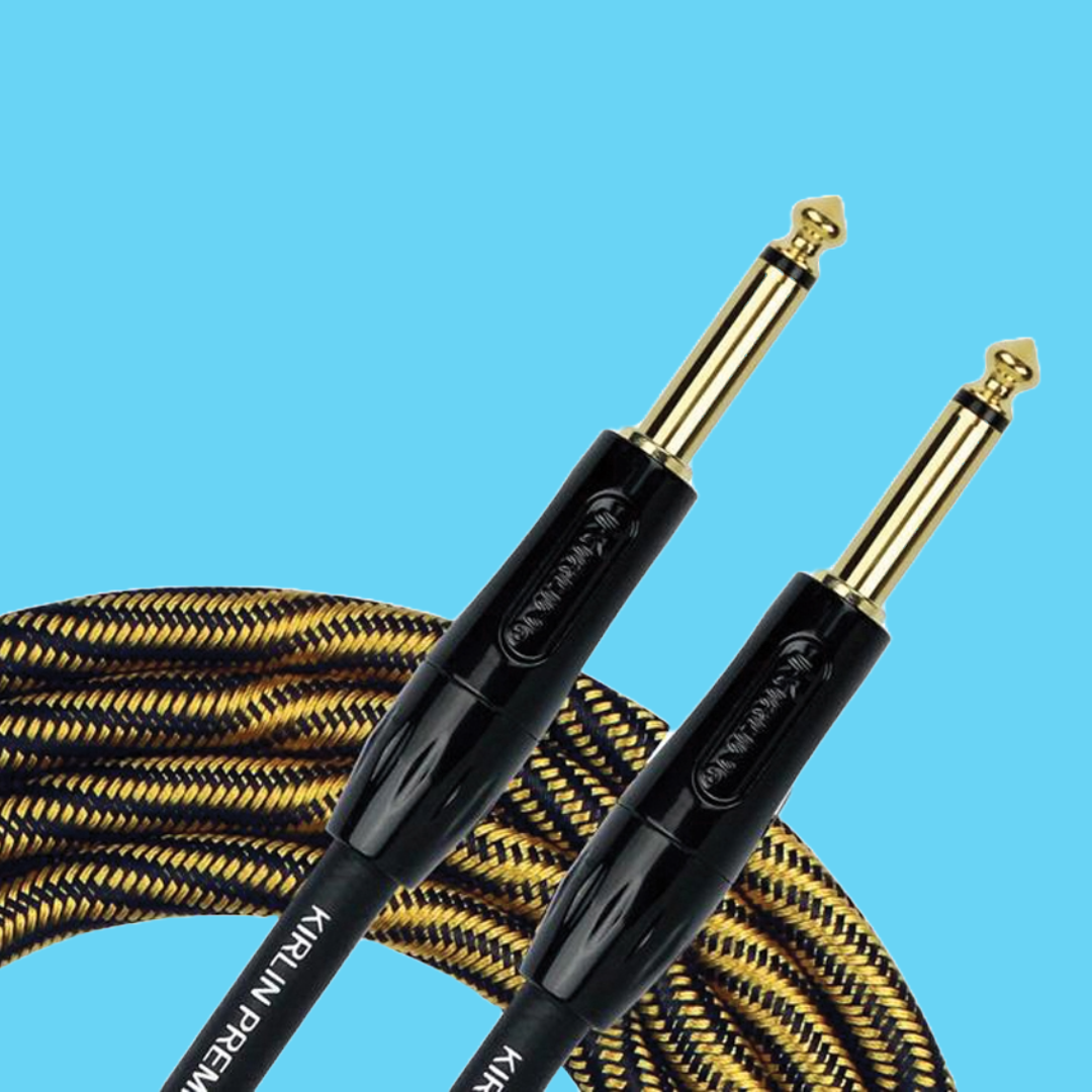 Kirlin Premium Plus Wave Instrument Cable - Yellow/Black (10ft ...