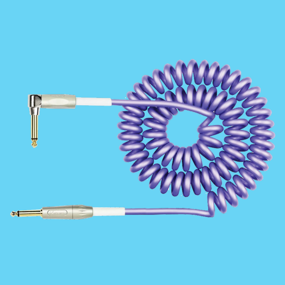 Kirlin IPK222PU 30ft Premium Coil Purple Instrument Cable (Right Angle ...