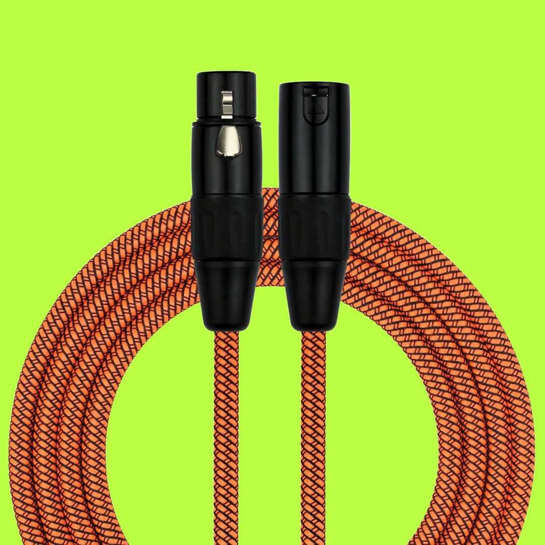 Kirlin Woven Orange - 20ft /6 Metre XLR - XLR Microphone Cable ...