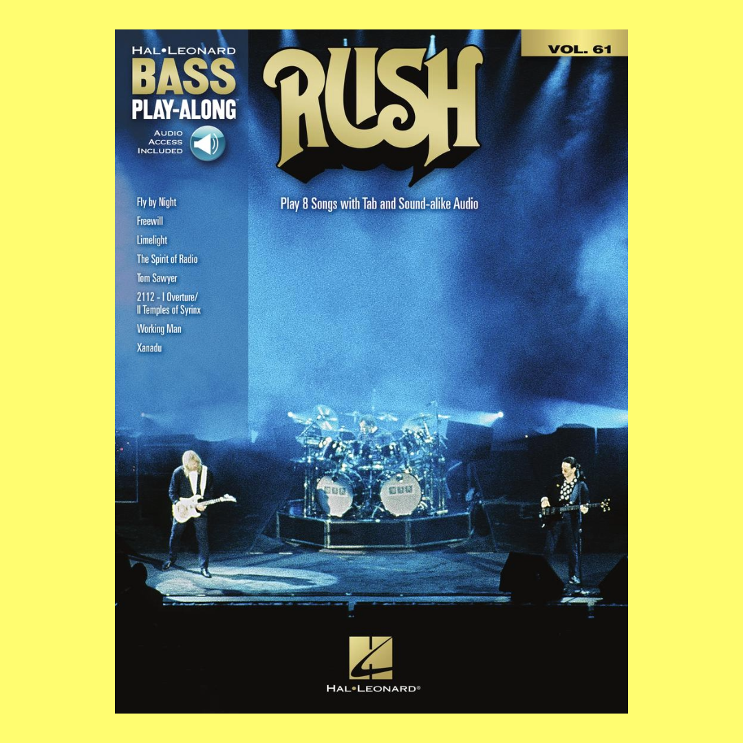 Rush: Bass Play-Along Volume 61 Book – Music2u.com.au