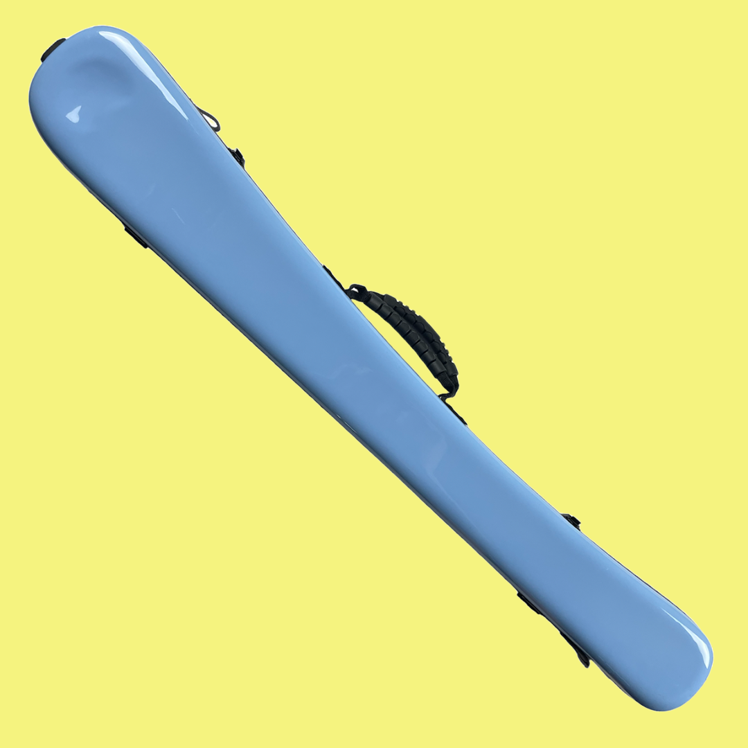Vivo Baby Blue Polycarbonate Double Bass Bow Case (German/French) with ...