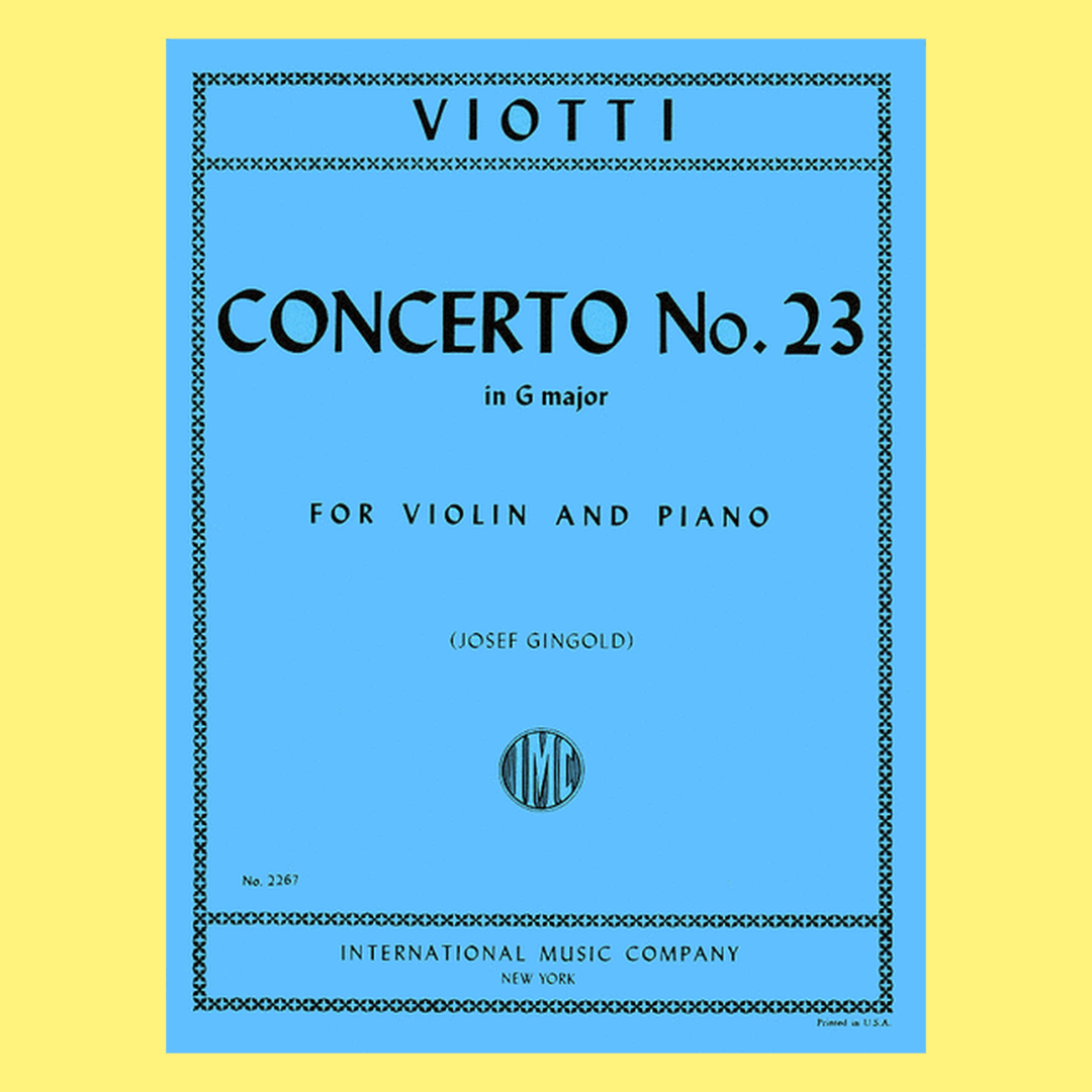 Giovanni Viotti - Concerto No 23 G Violin with Piano Accompaniment Boo ...