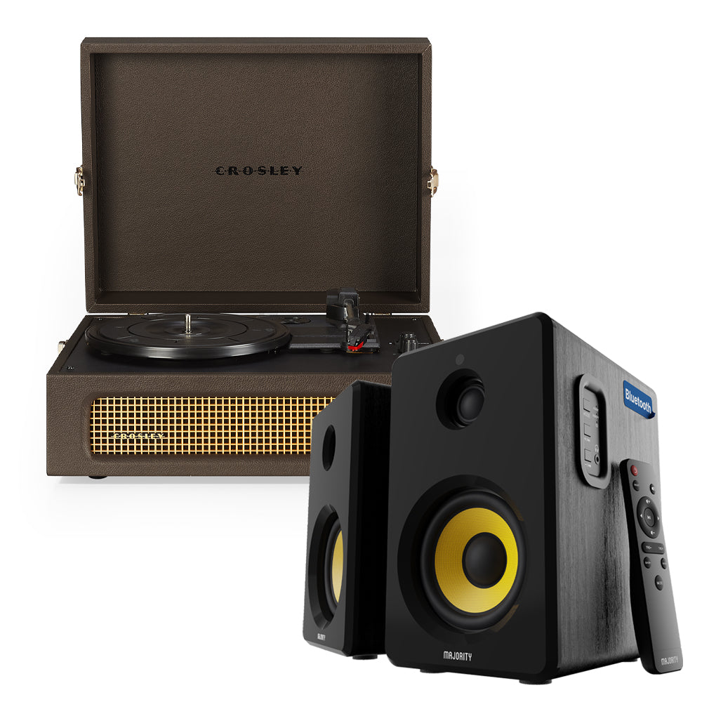 Crosley Voyager Bluetooth Portable Turntable - Cocoa + Bundled Majorit ...