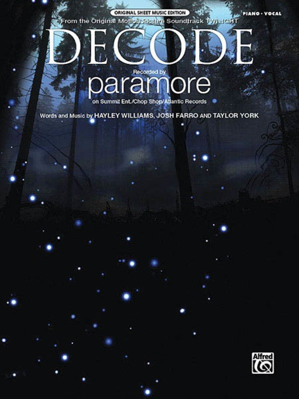 Decode - Official Sheet Music from Twilight Soundtrack CD – Music2u.com.au