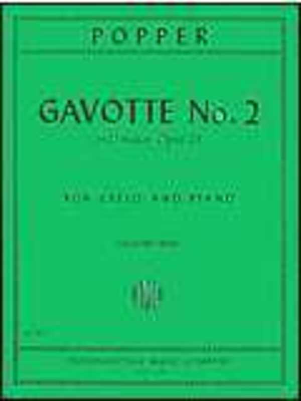 Popper - Gavotte D Major No 2 Op 23 Cello/Piano – Music2u.com.au